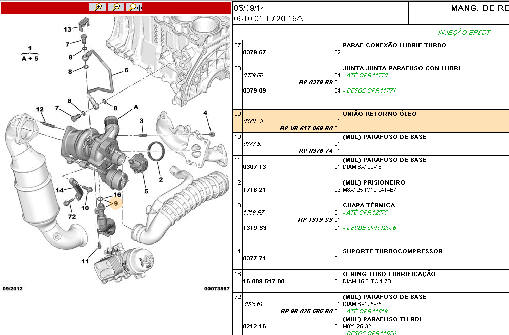 037979 V861706980 - TUBO DE RETORNO DE OLEO DA TURBINA THP ORIGINAL ...