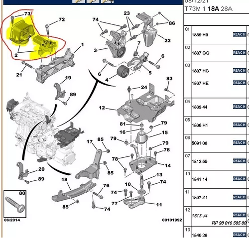 Coxim Motor Lado Direito Peugeot 308 3008 Rcz C4 1.6 1807gg